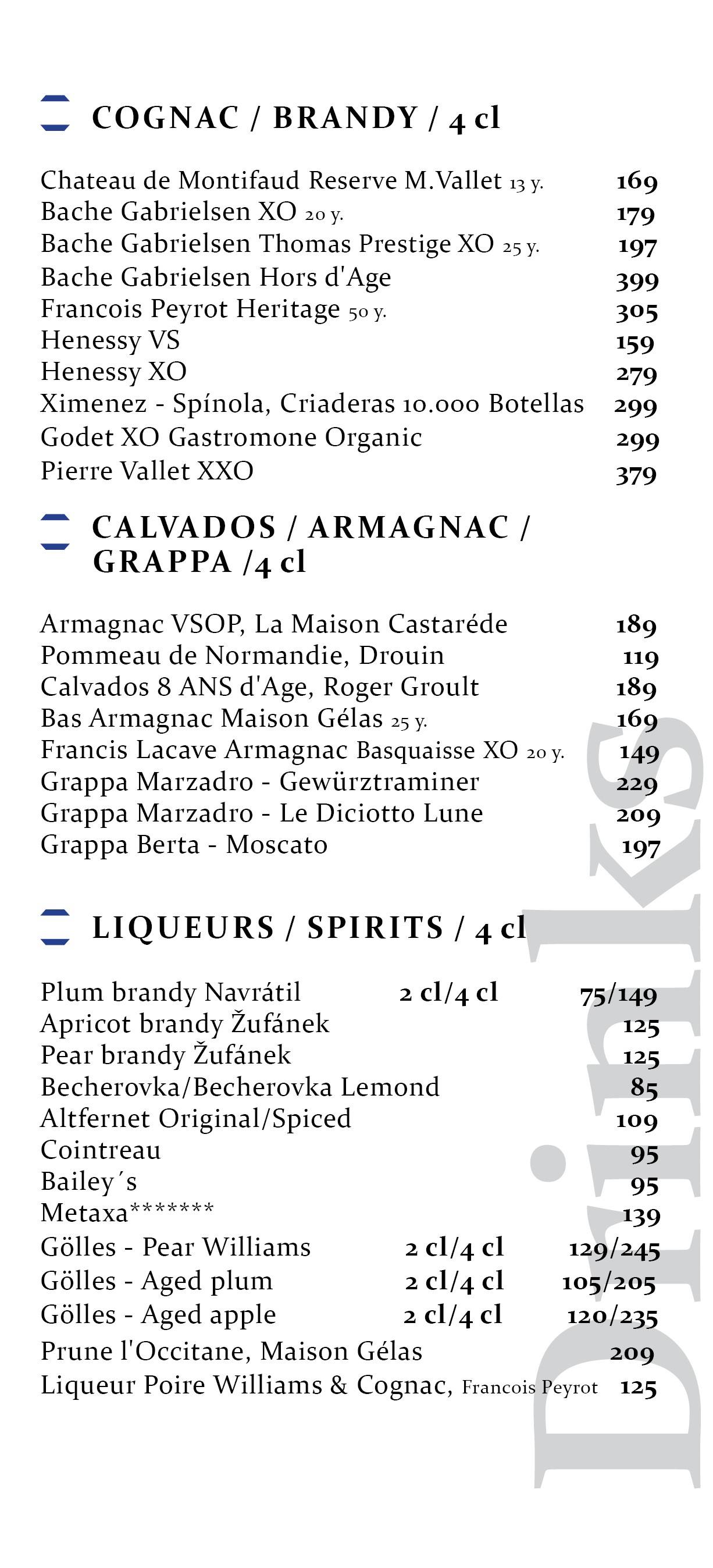 BEVERAGE LIST – Next Door by Imperial