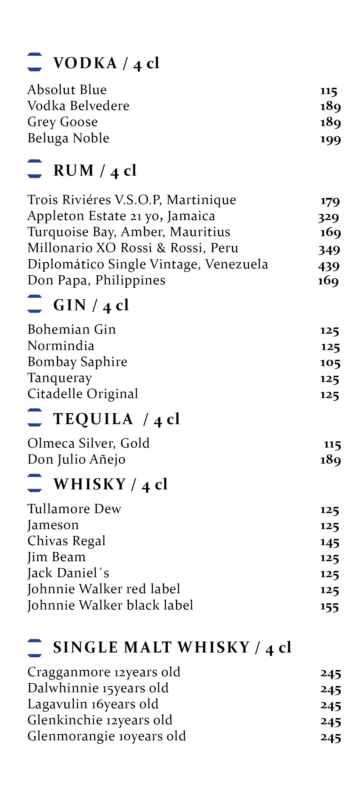 BEVERAGE LIST – Next Door by Imperial