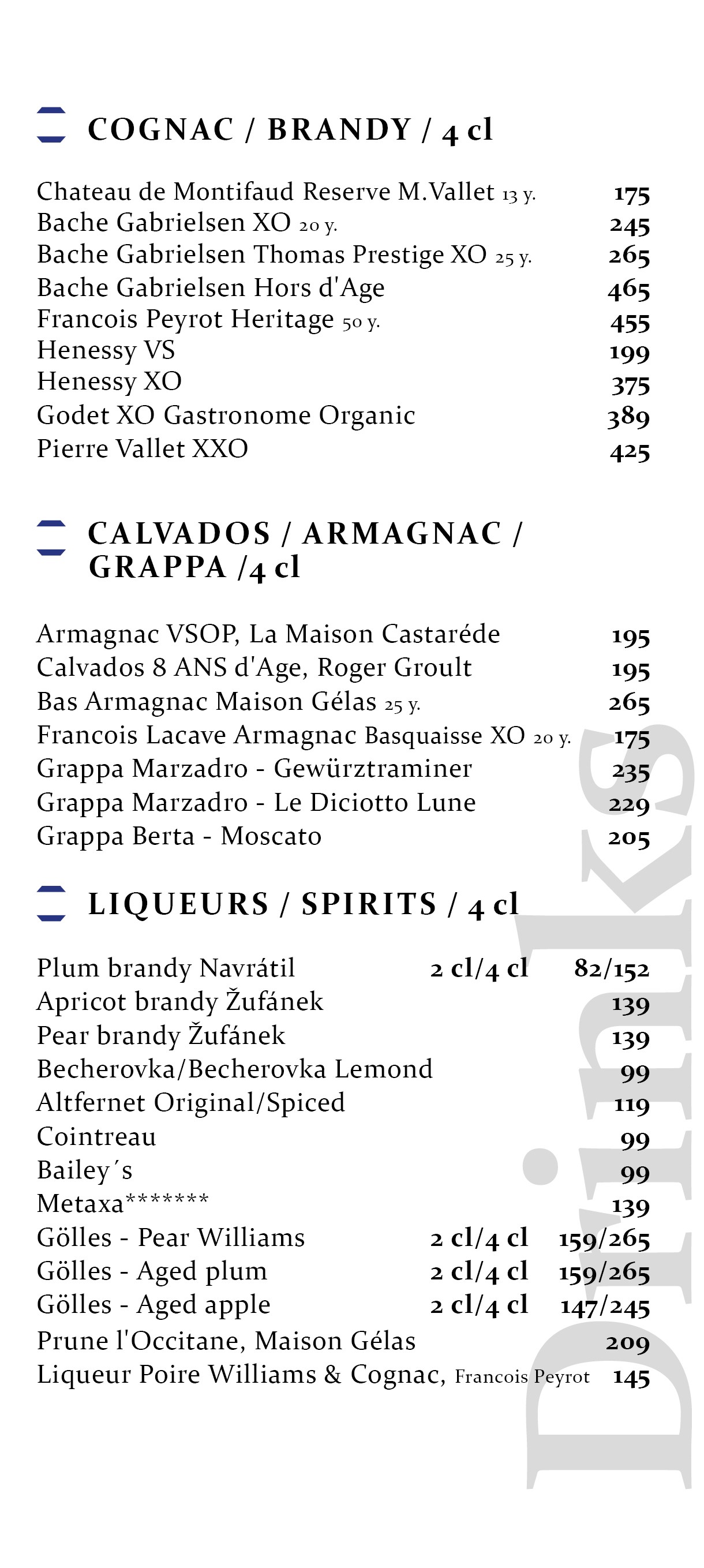 BEVERAGE LIST – Next Door by Imperial